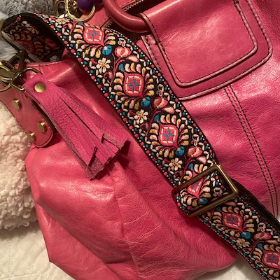 Slim Retro Purse Strap, Geometric Pattern, Replacement Crossbody Strap ...