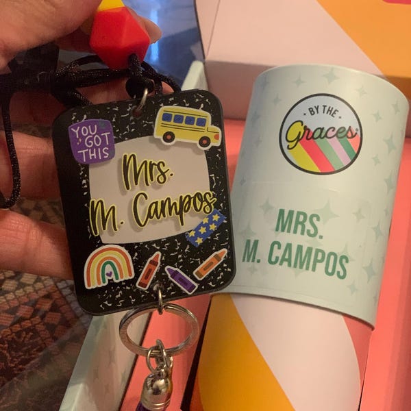 Fall Teacher Lanyard - Personalized Lanyard for Keys or ID Badge ...