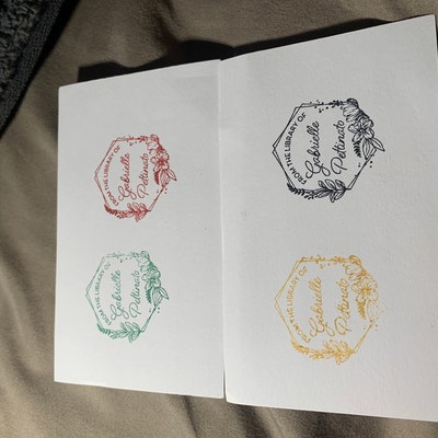 Library Stamp 48 Wooden or Self-inking Calligraphy Bookplate, Ex Libris ...