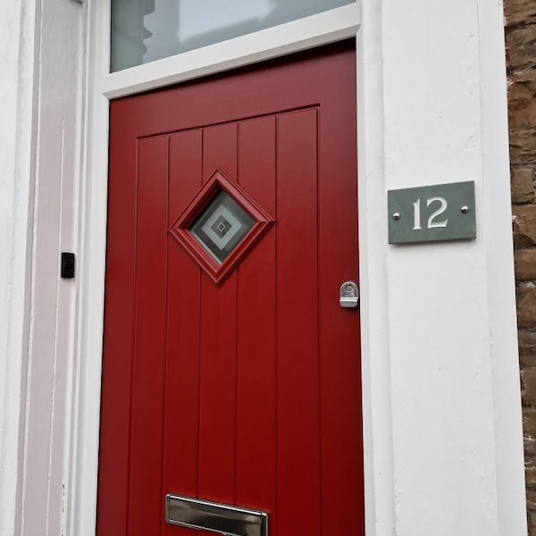 Handcrafted Green Slate House Number: Engraved Sign, Welsh Made - Etsy UK