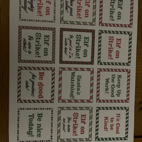 Elf on Strike Printable Signs, Christmas Elf Accessories, Holiday Elf ...