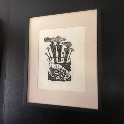 Mini Cicada Linocut Print - Etsy