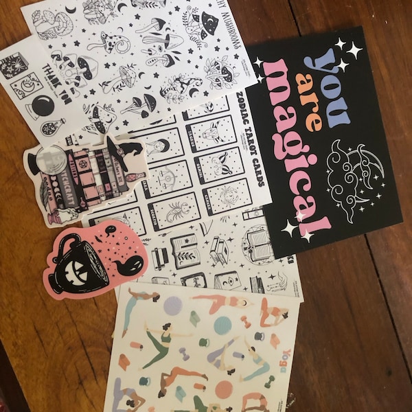 Witchy Mail Sticker Sheet, Goth Letter Stickers, Witchcraft Bullet ...