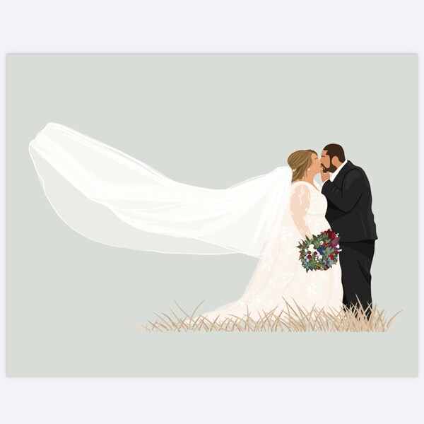 Custom 1 Person Digital Illustration Portrait ∙ Birthday ∙ Graduation ...