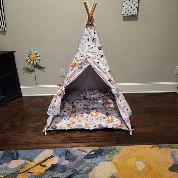 Teepee for Kids Customized From Cotton Black Stars, Teepee Tent for ...