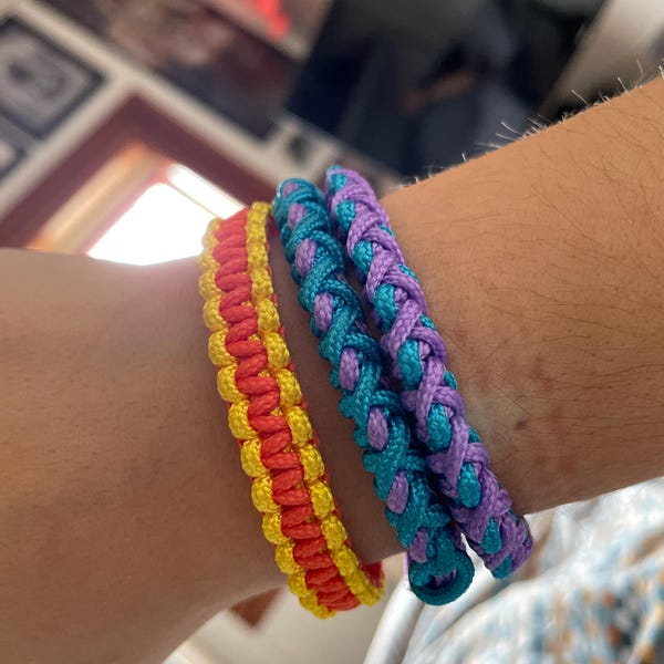 Custom Thin Paracord Bracelet in 52 Colors, Custom Paracord Bracelet ...