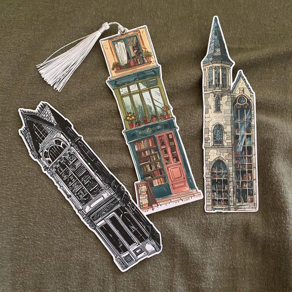 Gothic Starry Night Arch Window Bookmark, Tassel Included, Thick High ...