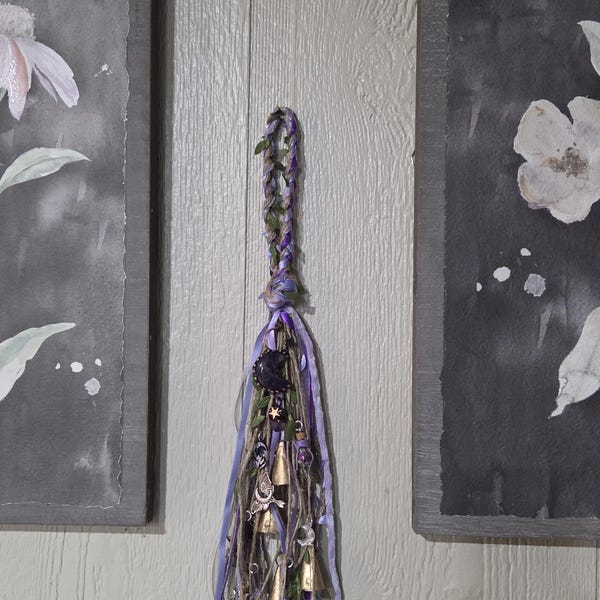 Witches Bells, Lavender Moon Witch Bells: Amethyst Crystal, Wiccan Home ...