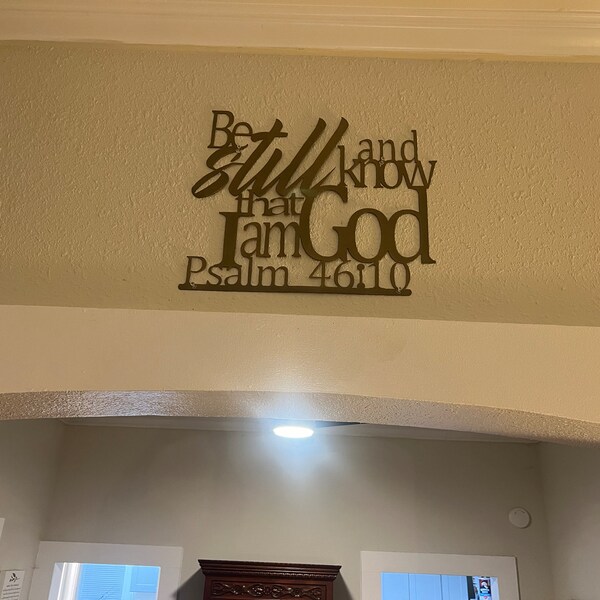Metal Scripture Wall Art, Psalm 46:10, Bible Verse, Christian Home ...