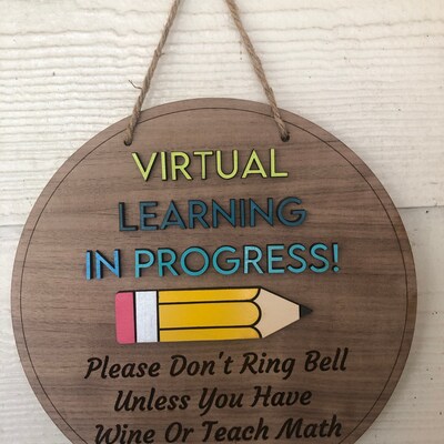 Virtual Learning in Progress Door Sign Homeschool Decor Door - Etsy