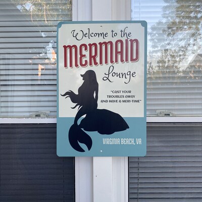 Mermaid Lounge Sign, Custom Welcome Beach House Location Name Decor ...