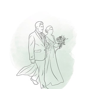 Custom Line Drawing First Anniversary Gift Portrait From - Etsy