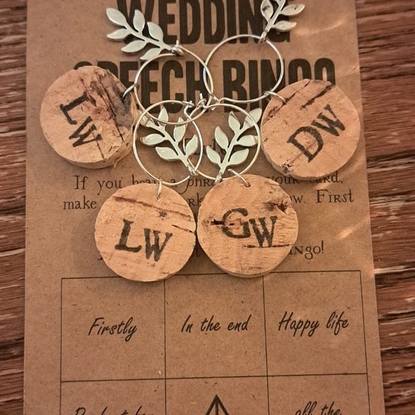 Grapes & Wine Bottle - Handmade Personalised Cork Wine Glass Charms - Wedding, Wedding Favour ...