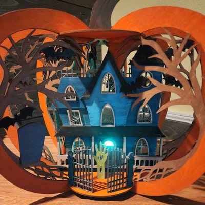 Halloween Lantern Laser Cut File 3D Glowforge Cricut SVG DXF - Etsy Israel