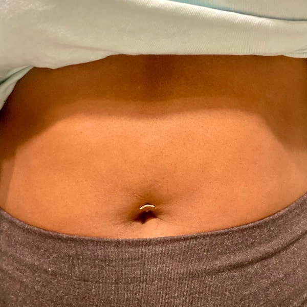 Lunula Ball-ping and Plug Belly Button Barbell | Minimal Floating ...