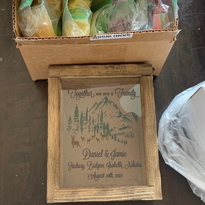 Rustic Unity Sand Ceremony Set Shadow Box, Unity Candle Alternative for ...