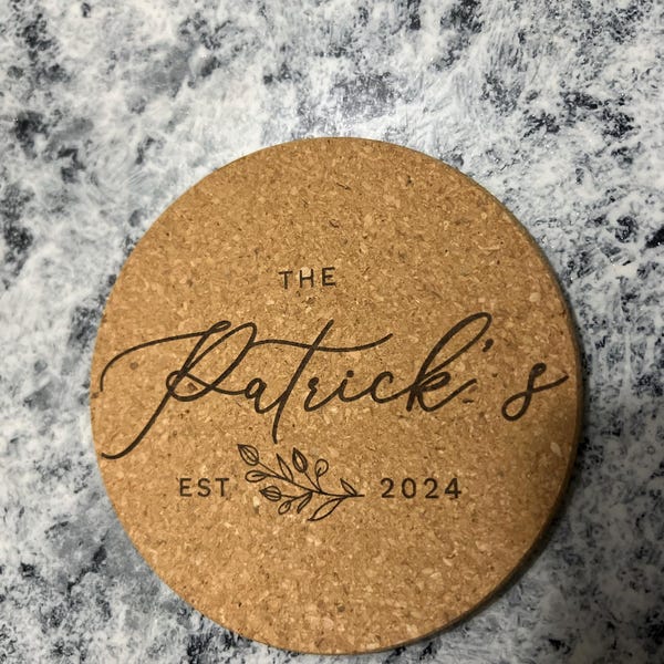 Set of 100 Personalized Cork Coaster Wedding Favors Wedding Coastersengraved Rustic Coasters ...