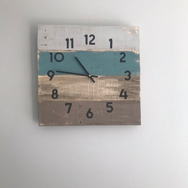Wall Clock Rustic Beach Style, Reclaimed Wood Decor, Modern Farmhouse ...