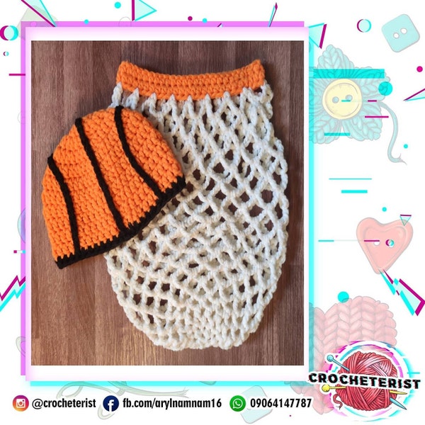 PATTERN ONLY Crochet Baby Basketball Net Cocoon Photography Photo Prop ...