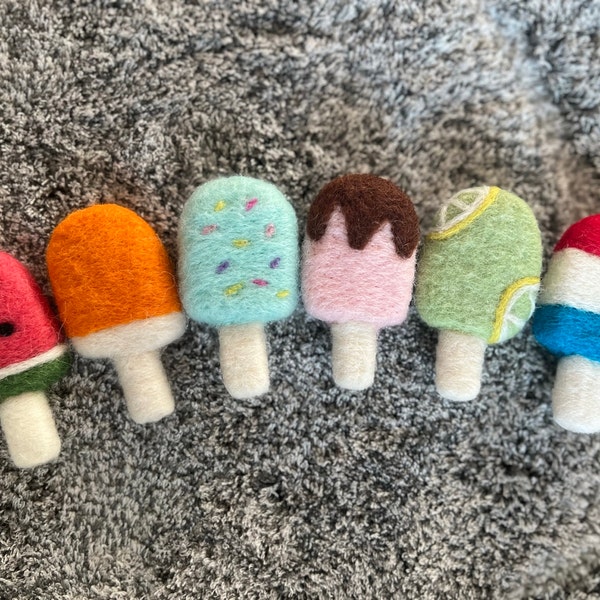 Felt Popsicles | Felt Ice Cream | Felt Shapes | Wool Felted Popsicles ...
