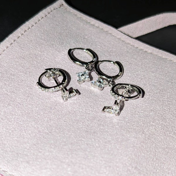 Colorful Silver Earring Set Minimalist Earrings Set for Multiple ...