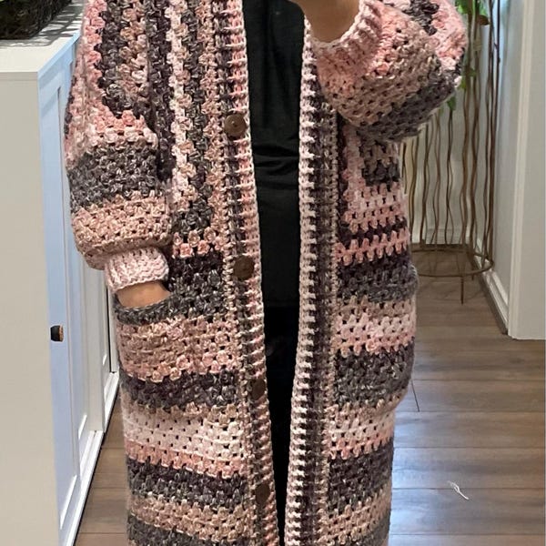 Kids Textured Hexi, Crochet Cardigan, Pdf File, Crochet Pdf Pattern ...