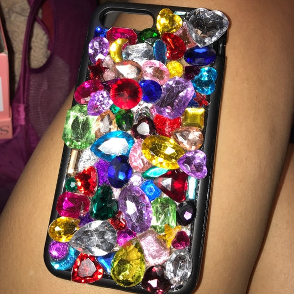 100 Pieces 3D Gems Jewels Mixed Sizes Shapes Colors DIY Deco Bling Kit ...