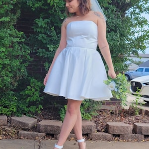 Maria Dress Midi Wedding Dress Organza Puff Sleeves Bridal - Etsy