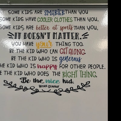 Be the Nice Kid Quote Svg File Classroom Hallway Decor Svg CUT FILE for ...