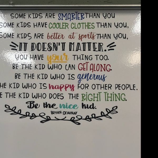 Be the Nice Kid Quote Svg File Classroom Hallway Decor Svg CUT FILE for ...