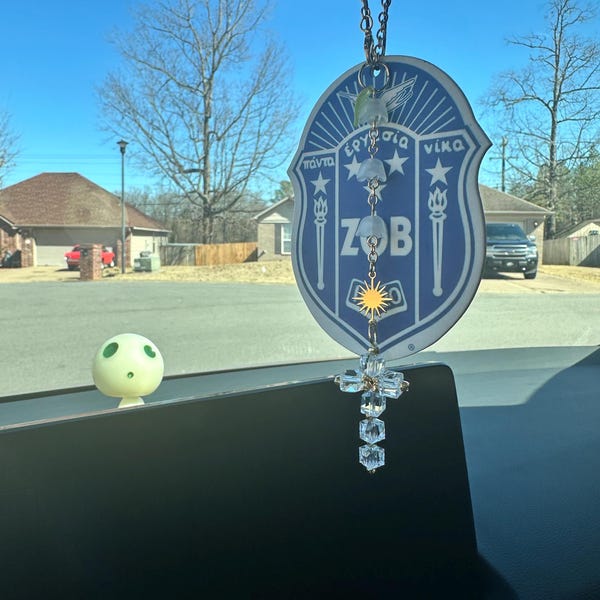 Lily of the Valley With Rose Quartz Car Rear View Mirror Charm, Car ...