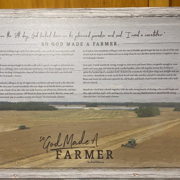 So God Made a Farmer by Paul Harvey Canvas Print, so God Made a Farmer ...