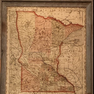 Map of Minnesota 1860 Map of MN Vintage Maps Restoration Style Map ...