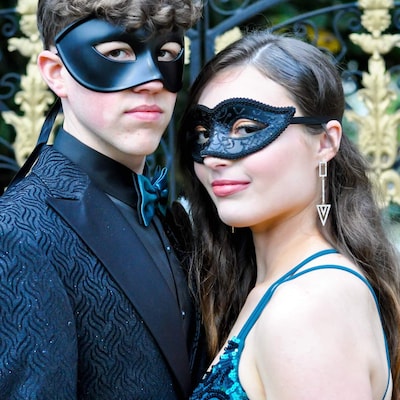 Black Masquerade Ball Eye Mask Pair for Cosplay Party Prom Dance Photo ...