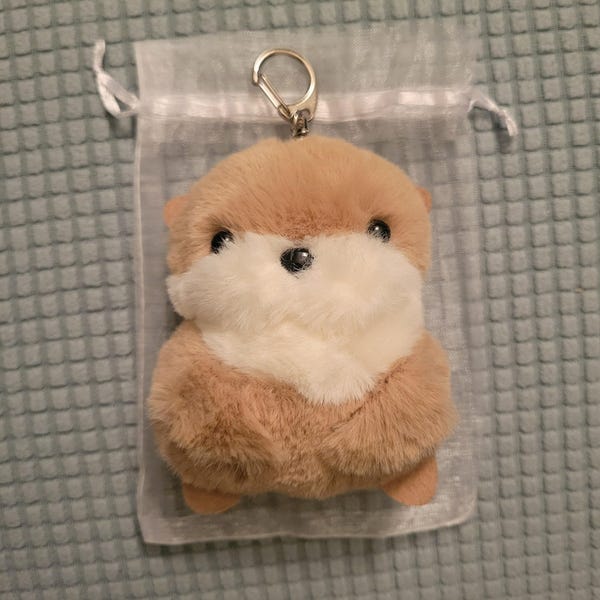BASHFUL OTTER Keychain | Plush Keychain | Handmade Keychain | Gift for ...