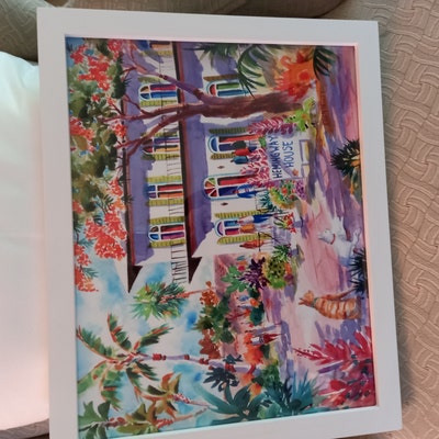 Hemingway House, Key West Art Print, Ellen Negley, Cat Art Print, Key ...