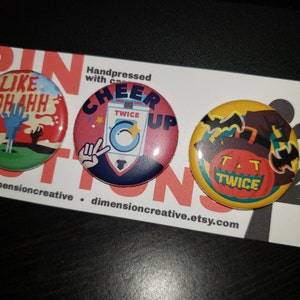 TWICE Debut Pinback Button Badges 1.25 Like Ooh-ahh, Cheer Up, TT ONCE ...