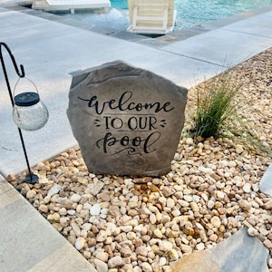 Family Name Stone Engraved Rock Personalized Garden Stone House Entry ...
