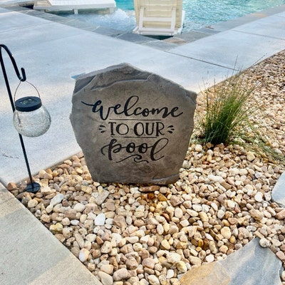 Name Stone Engraved Rock Personalized Garden Stone House Entry Wedding ...