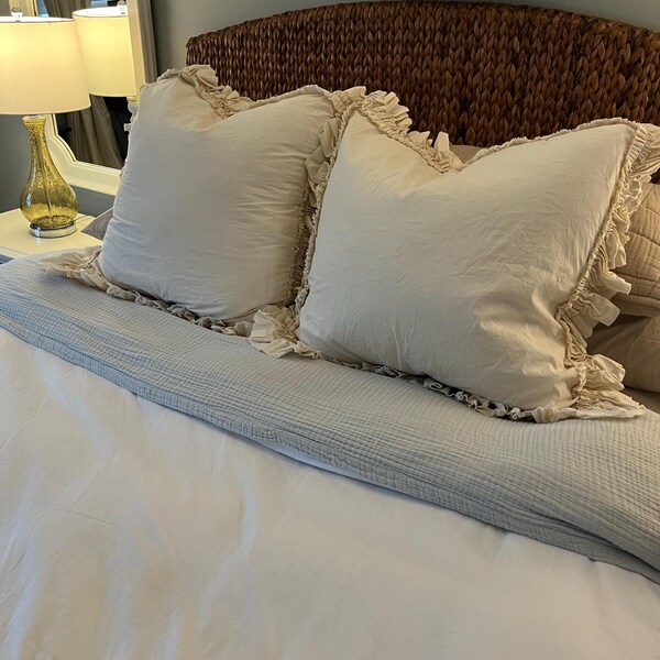 Chenille Ruffled Curtain Panel | Single Ruffled Curtain | Farmhouse ...