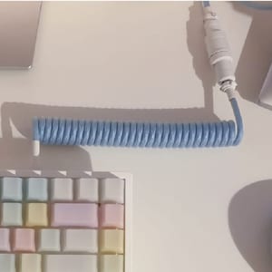 Pink Custom Coiled Keyboard USB Cable Pink Coiled Cable Mechanical ...