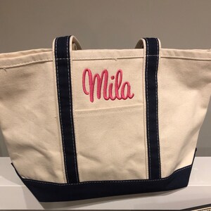 Monogrammed Canvas Tote Bag Monogram Tote Bag Personalized Canvas Tote ...