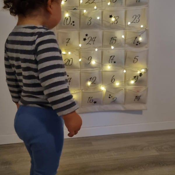 Personalized Advent Calendar for Children, Large | 24 Pockets to Fill ...