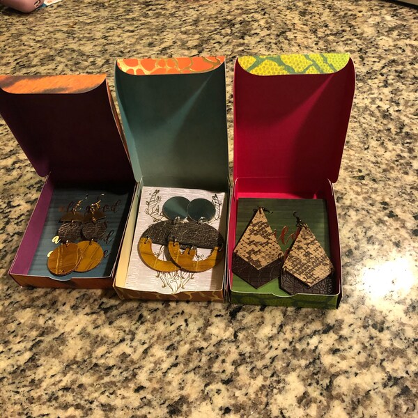 Earring Box Template, Earring Display Box SVG, Keychain Gift Box DXF ...