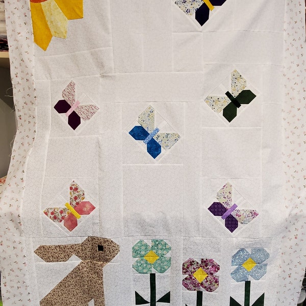 PDF Easter Quilt Pattern - Green Bunny Quilt Pattern - Etsy