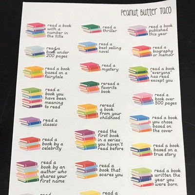 Reading Challenge Planner Stickers Reading Planner Stickers Reading ...