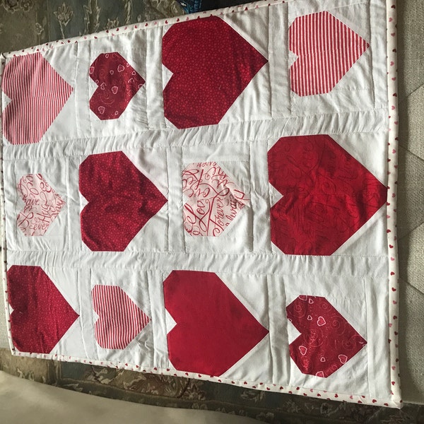 Falling in Love Quilt Pattern*heart Quilt*heart Pattern*valentine Quilt ...