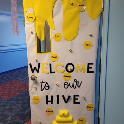 Bee Themed Bulletin Board Letters Welcome to Our Hive Classroom Décor ...