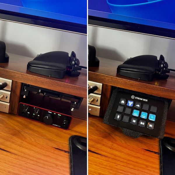 Stream Deck MK.1 MK.2 Under Desk Mount | Stream Deck Slide Out 15 Keys ...