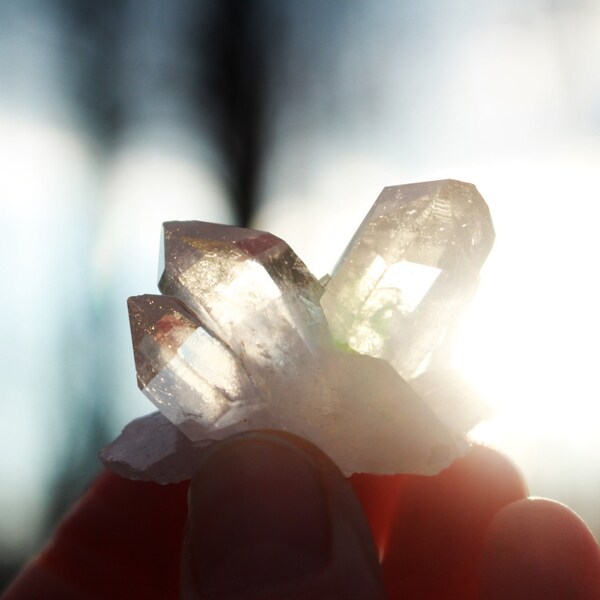 Channel Keyhole Milky Single Point Rainbow Quartz Crystal From Arkansas ...